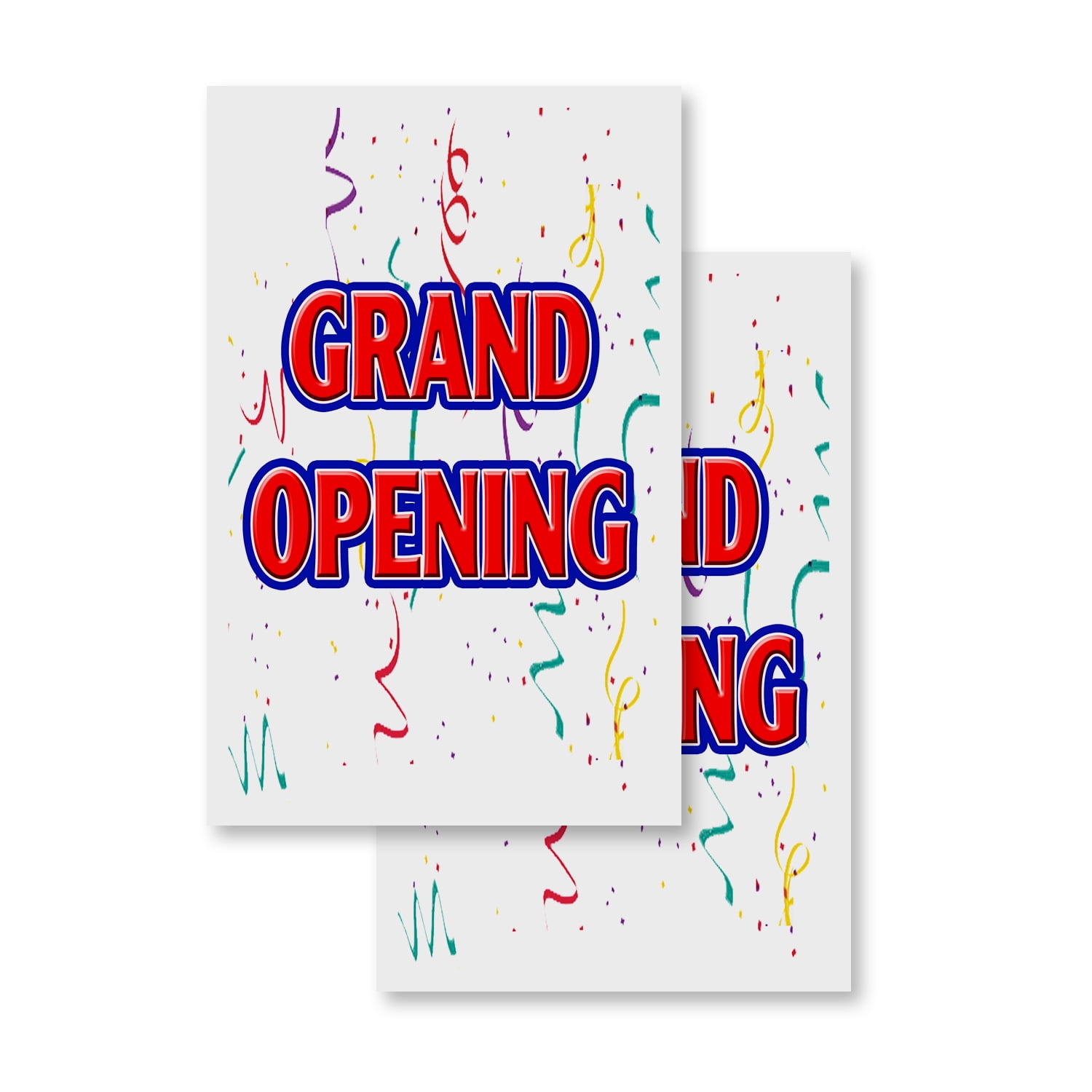 Grand Opening (2-PACK) 24" x 36" Vinyl Decals | Sign Insert Peel ...