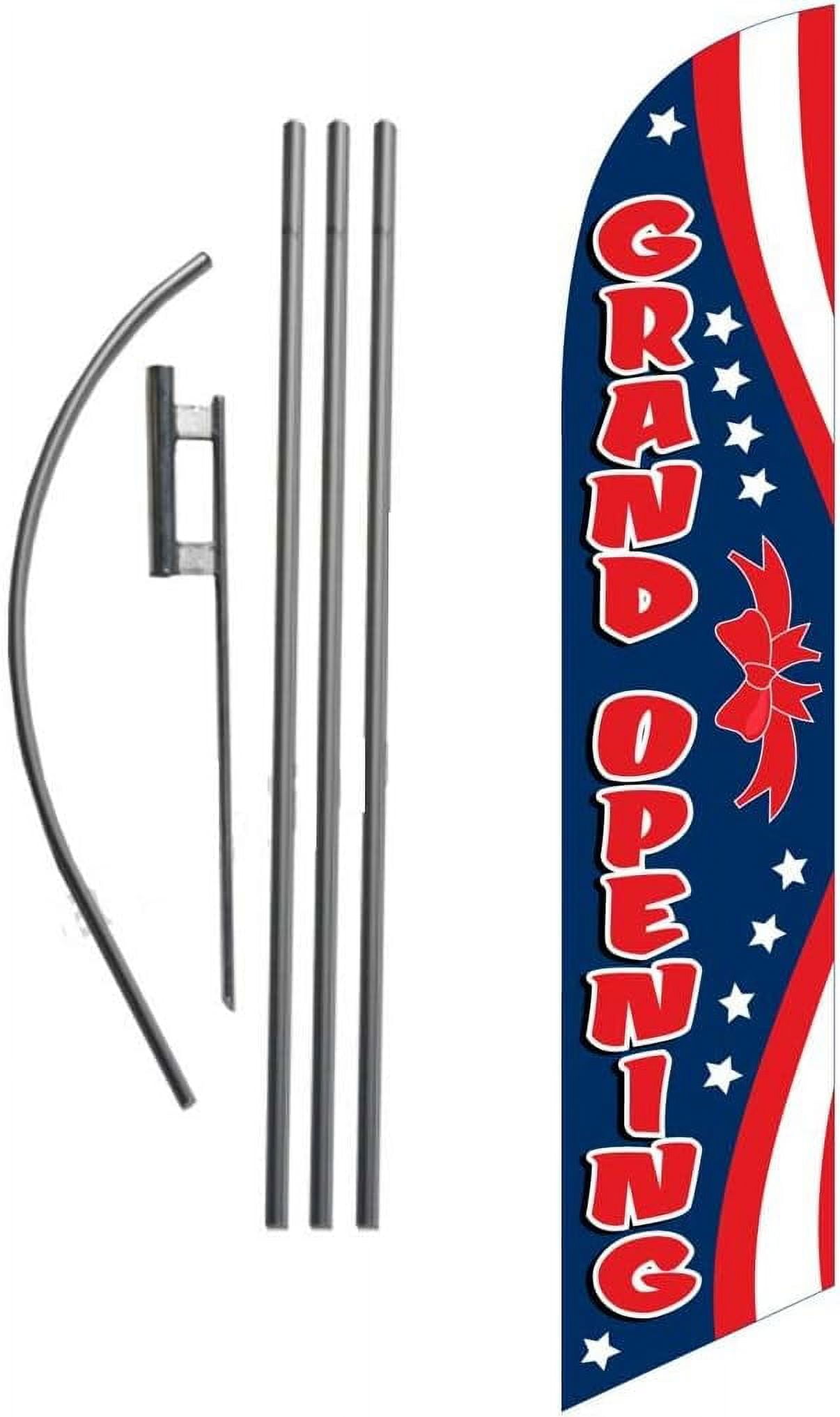 Grand Opening Advertising Banner Swooper Flag Sign with Flag Pole Kit ...