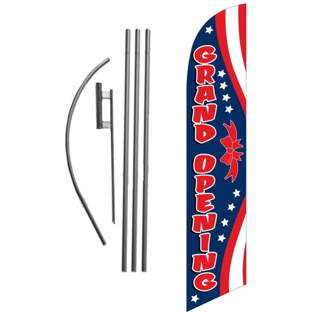 Grand Opening Advertising Feather Banner Swooper Flag Sign with Flag ...