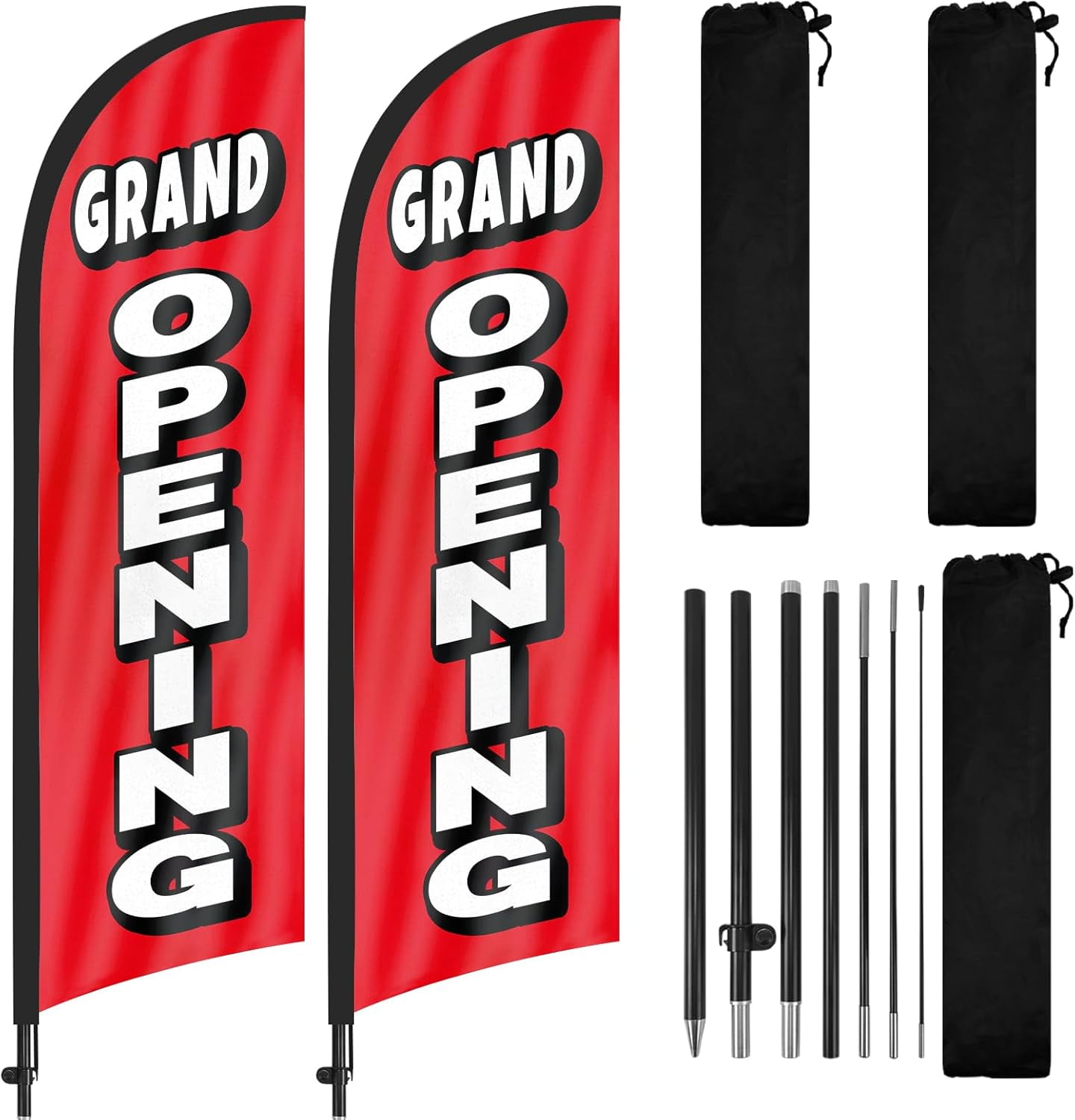 Grand Opening Banner Flag for Business, Grand Opening Feather Flag Pole ...