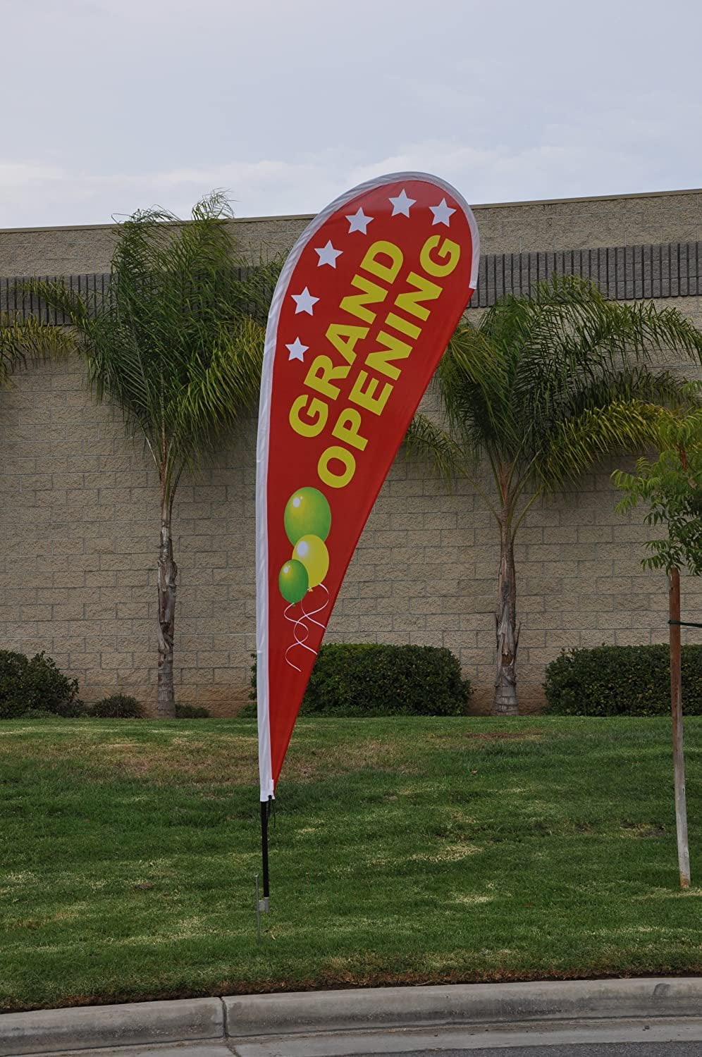 Grand Opening Teardrop Flag Banner Kit with Pole and Ground Stake for ...