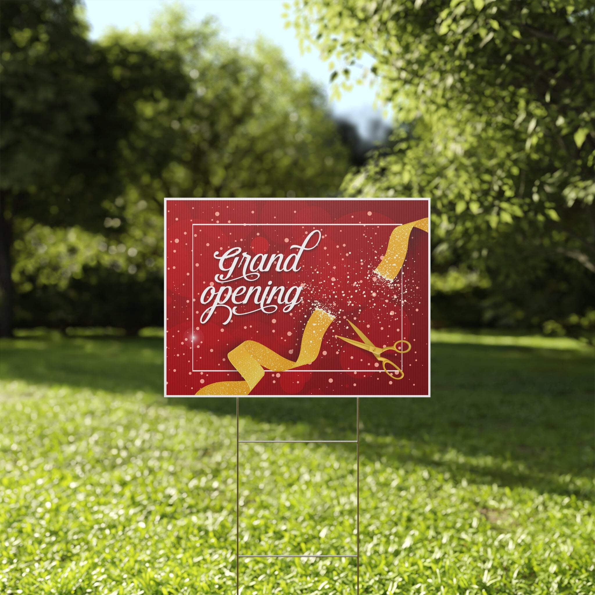 Grand Opening, Yard Sign, 18x12, 24x18, 36x24, Double Sided, H-Stake ...
