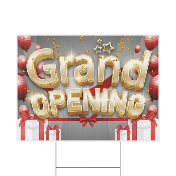 Grand Opening, Yard Sign, 18x12, 24x18, 36x24, Double Sided, H-Stake ...