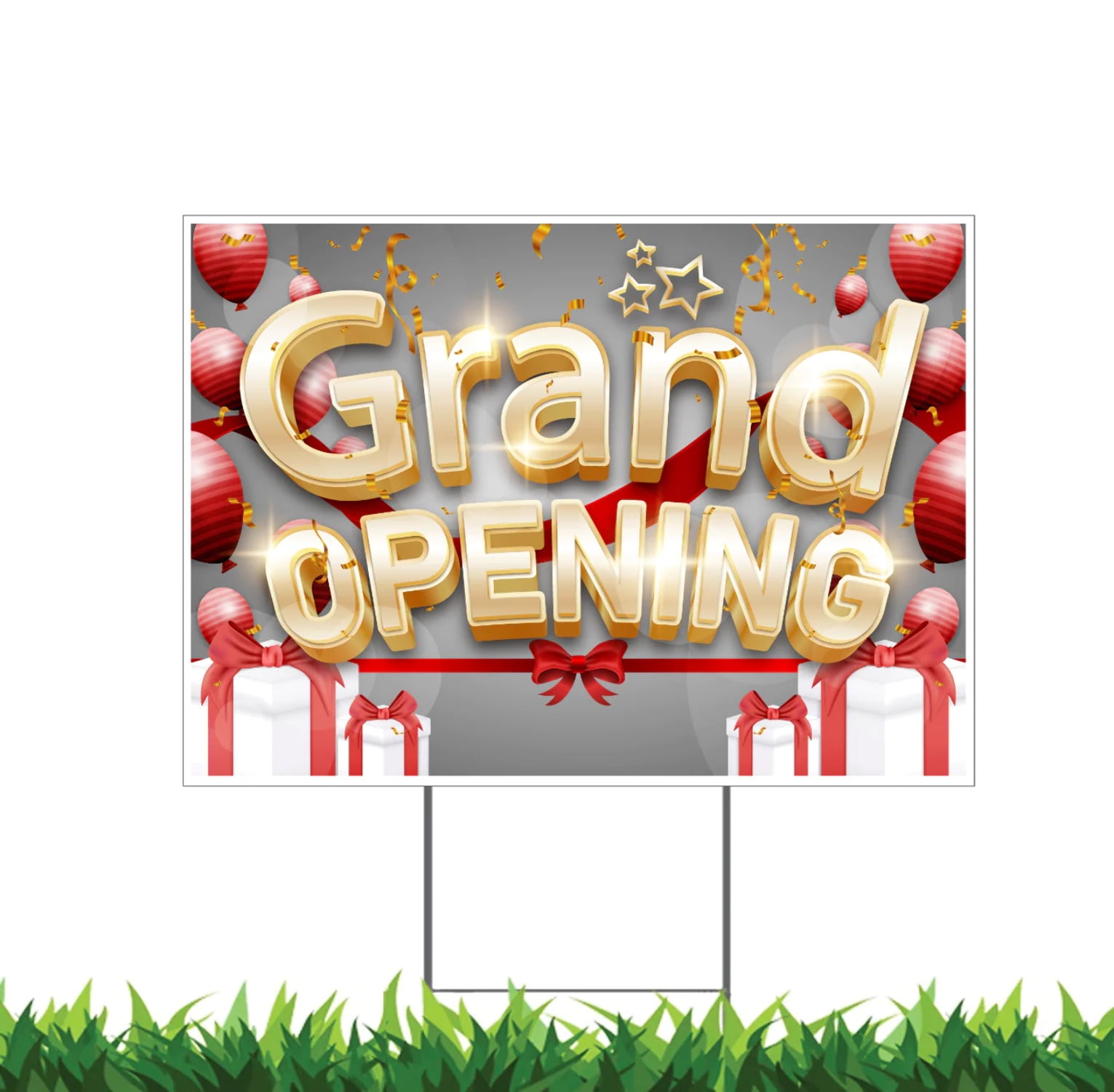 Grand Opening, Yard Sign, 18x12, 24x18, 36x24, Double Sided, H-Stake ...