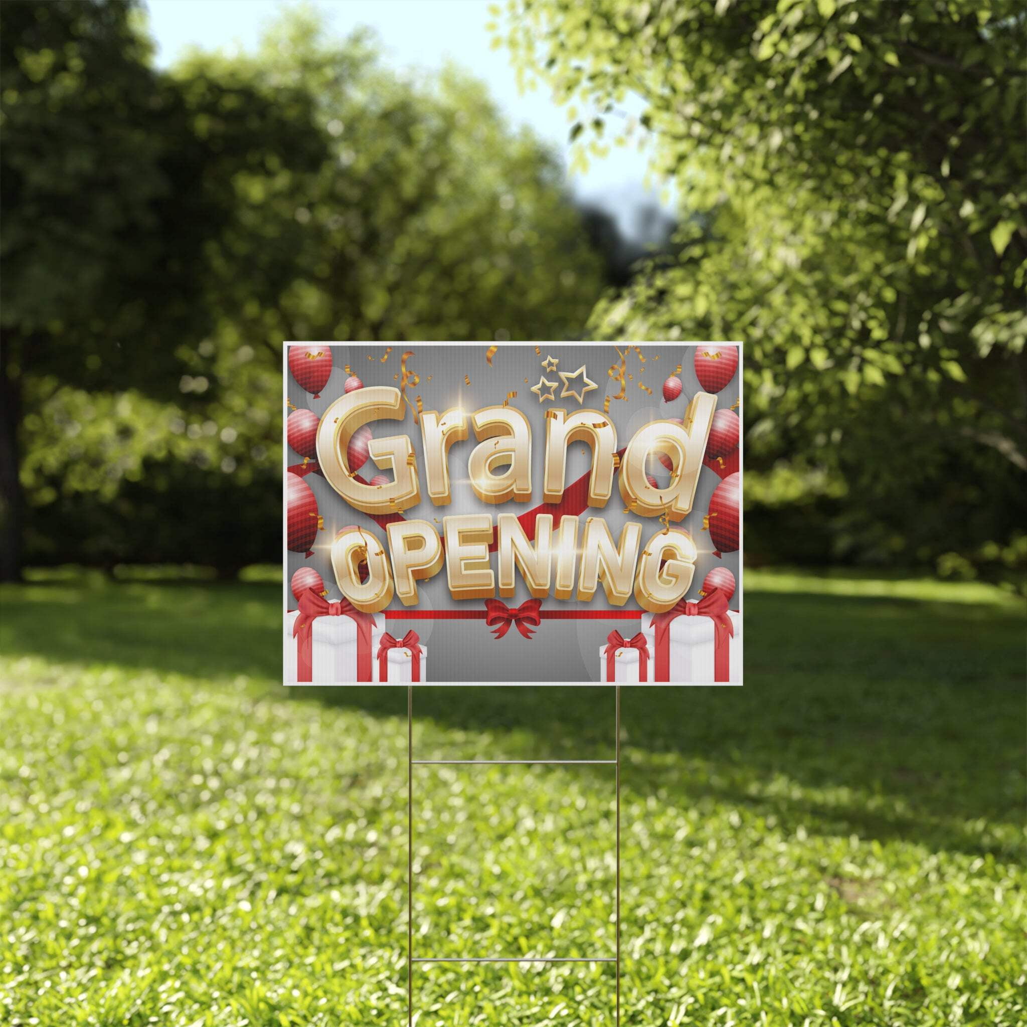Grand Opening, Yard Sign, 18x12, 24x18, 36x24, Double Sided, H-Stake ...