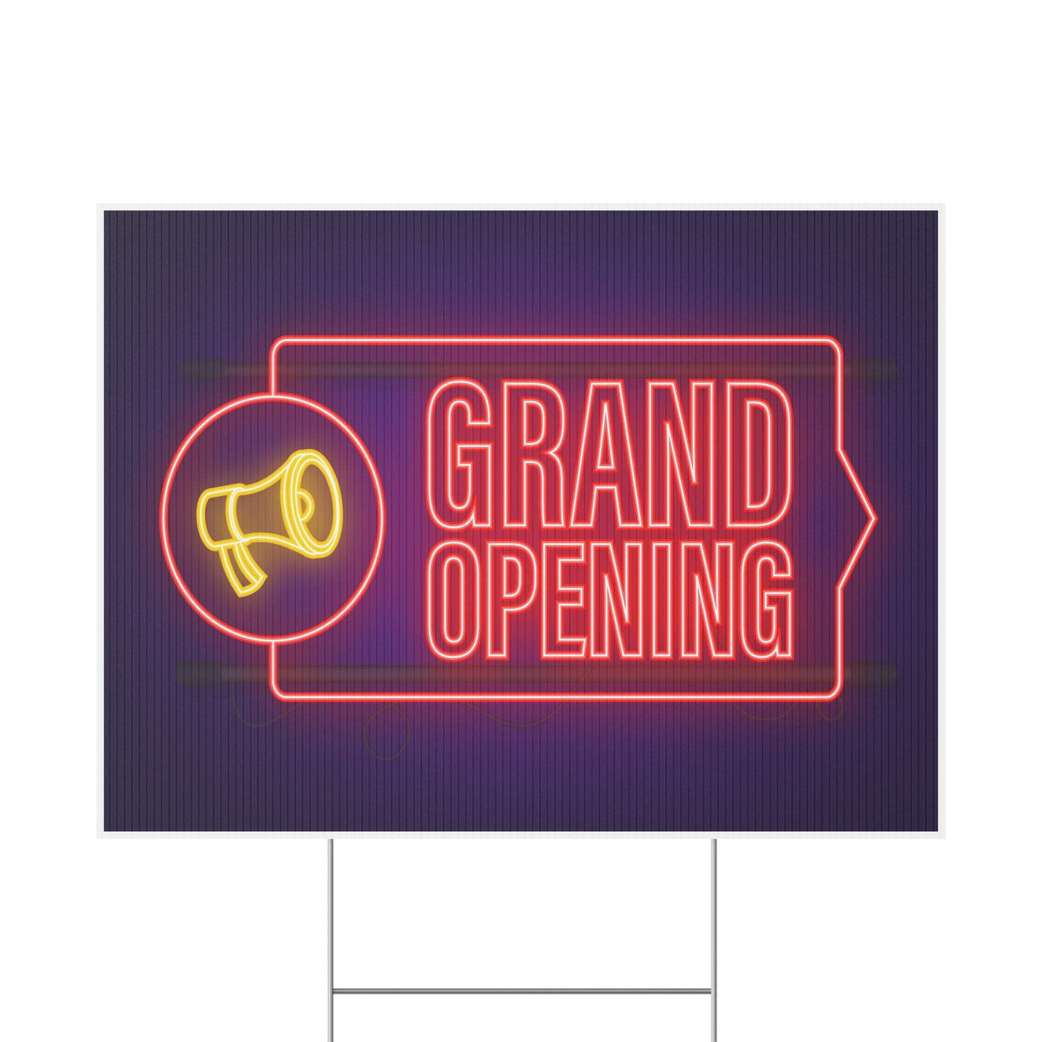 Grand Opening, Yard Sign, 18x12, 24x18, 36x24, Double Sided, H-Stake ...