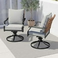 Grand Patio 2-Piece Outdoor Dining Chair Set, 2 Steel Leather-Look ...