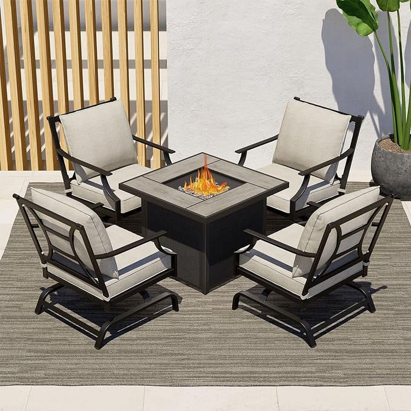GRAND PATIO 5-Piece Patio Furniture Set, Cushioned Rocking Chairs ...