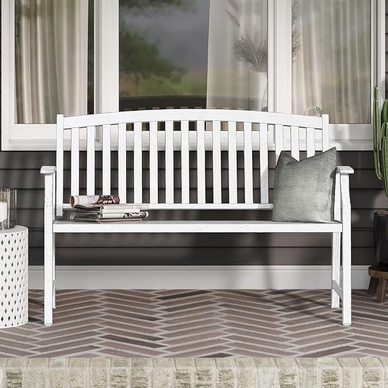 Grand Patio Garden Bench, 2 Person Outdoor Loveseat with Back, Painted ...