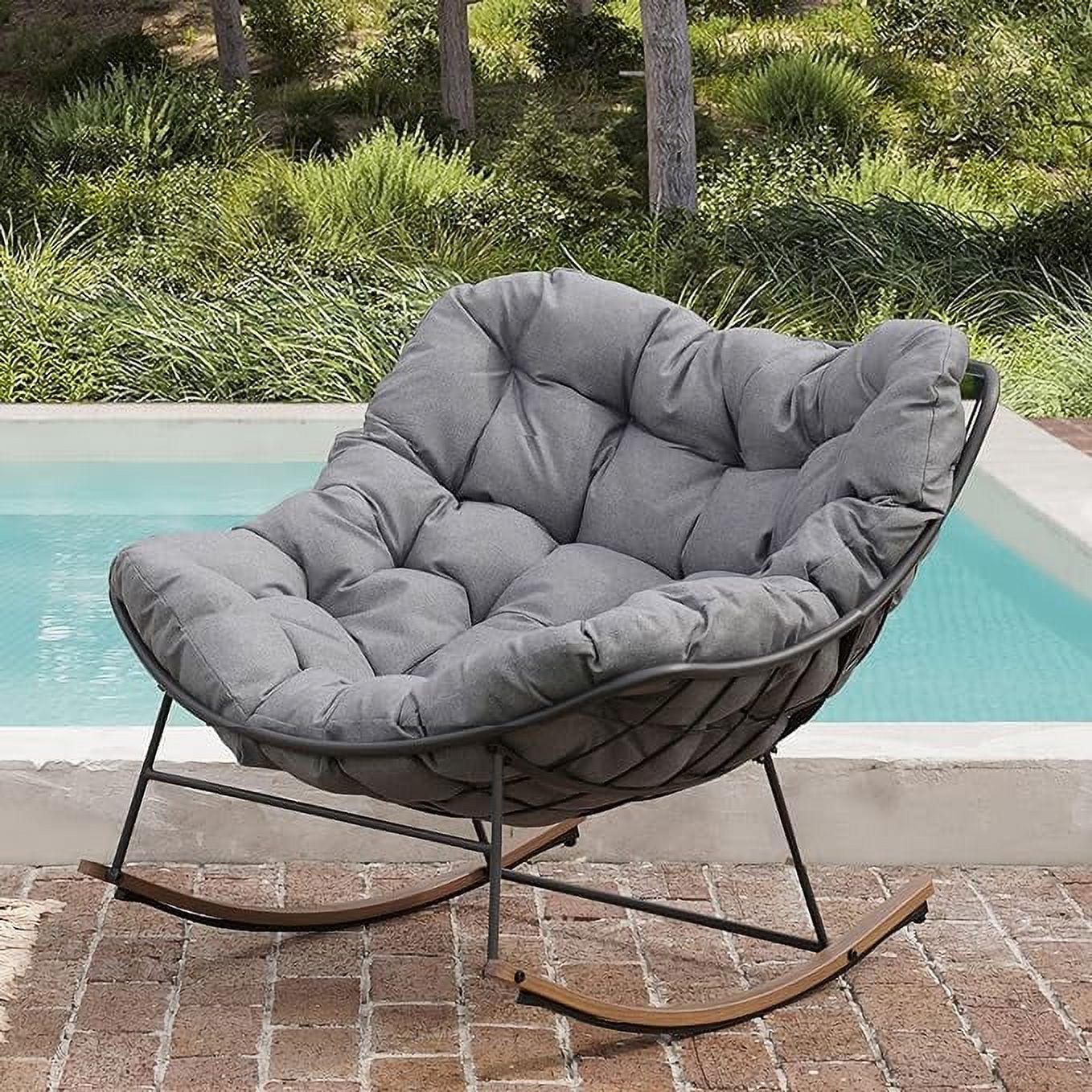 Safavieh Vernon Indoor/Outdoor Modern Rocking Chair with Cushion ...