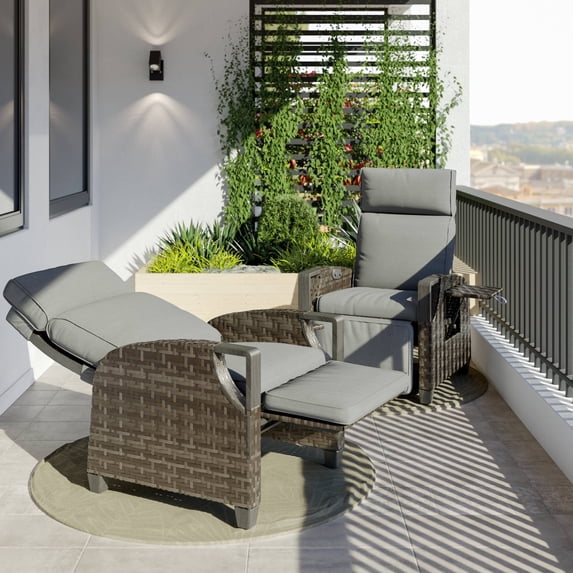 Grand Patio Indoor/Outdoor Recliner, 150° Lay Flat, Adjustable Back ...