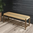 Grand Patio Indoor/Outdoor Wicker Bench, All-Weather, Shoe Storage ...