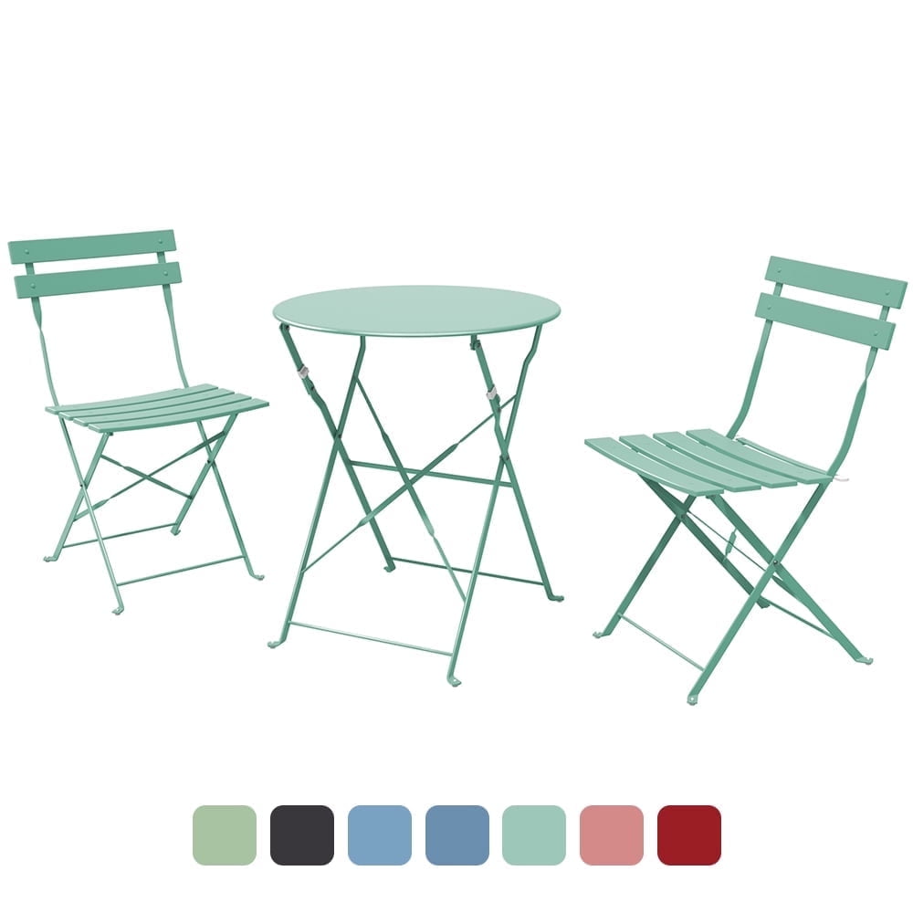 Grand Patio 3-Piece Metal Folding Bistro Set, Outdoor Dining Furniture ...