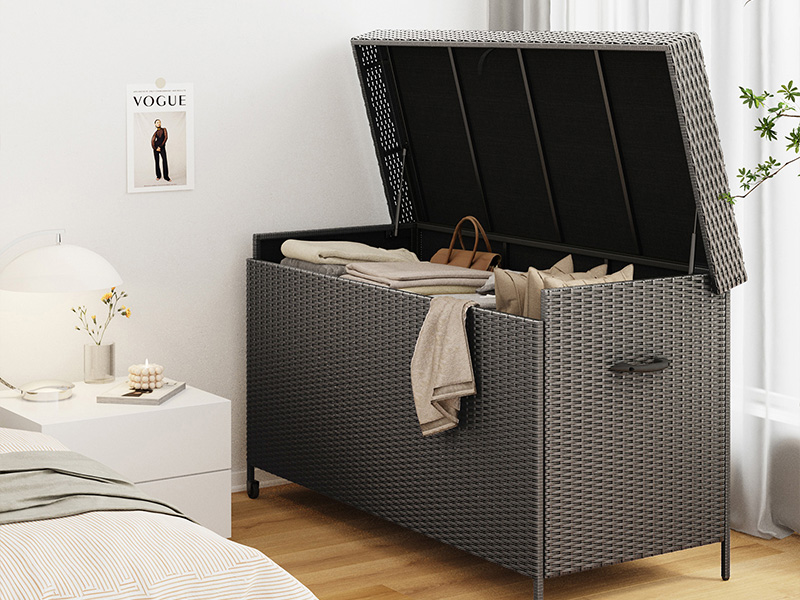 Grand Patio Outdoor 170 Gallon Deck Box Outdoor Large Wicker Storage ...