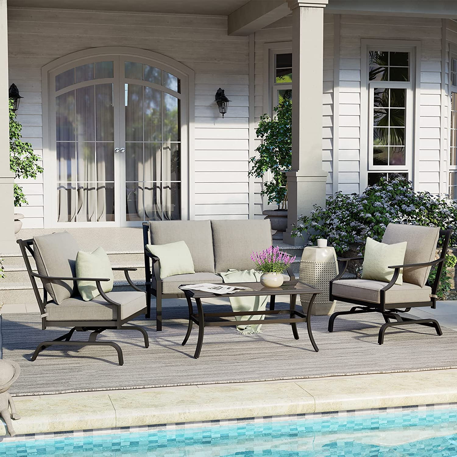 Grand Patio Outdoor 4-Piece Patio Furniture Set, Outdoor Conversation ...