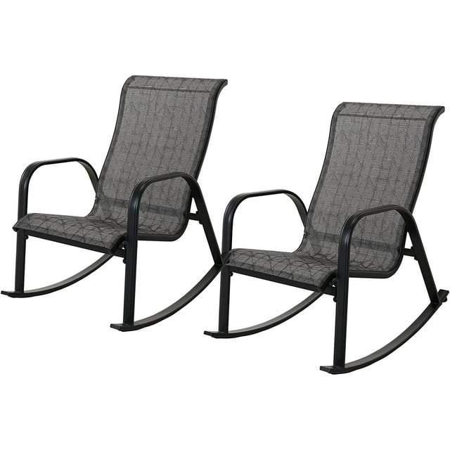 Grand Patio Outdoor Adult Rocking Chair Set of 2 for Porch All-weather ...
