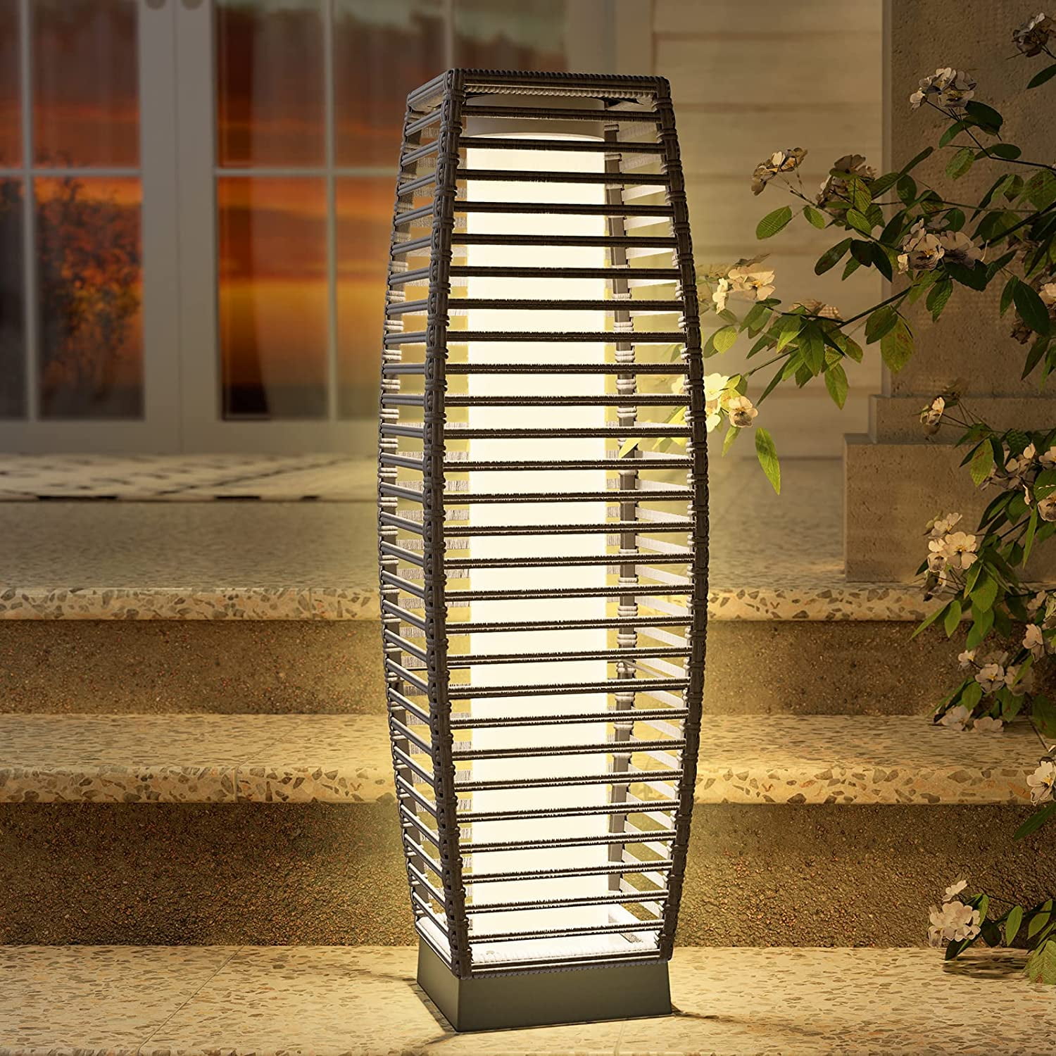 Grand Patio Outdoor Floor Lamp Solar Powered Lantern, LED, Water ...