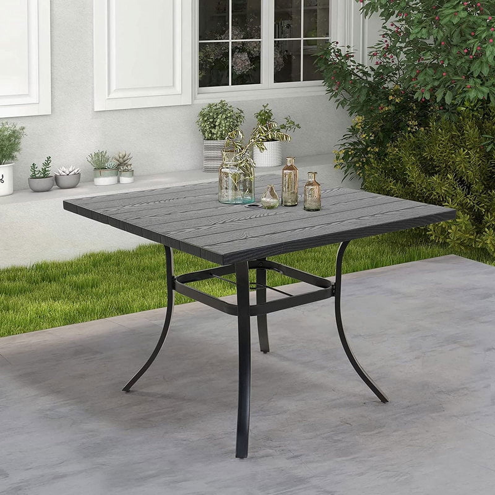Grand Patio Outdoor & Indoor EMMA Square Steel Dining Table, Rust ...