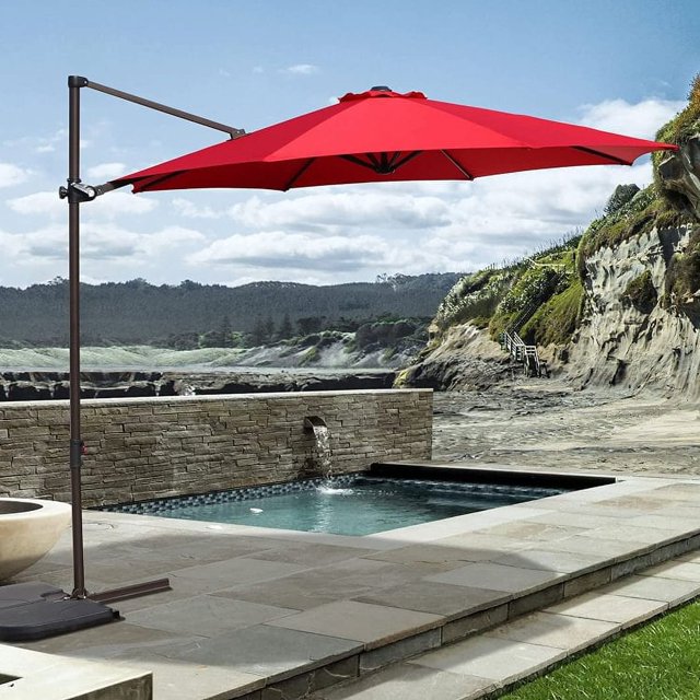 Grand Patio Outdoor Market Cantilever Steerable Large Umbrella, 10ft ...