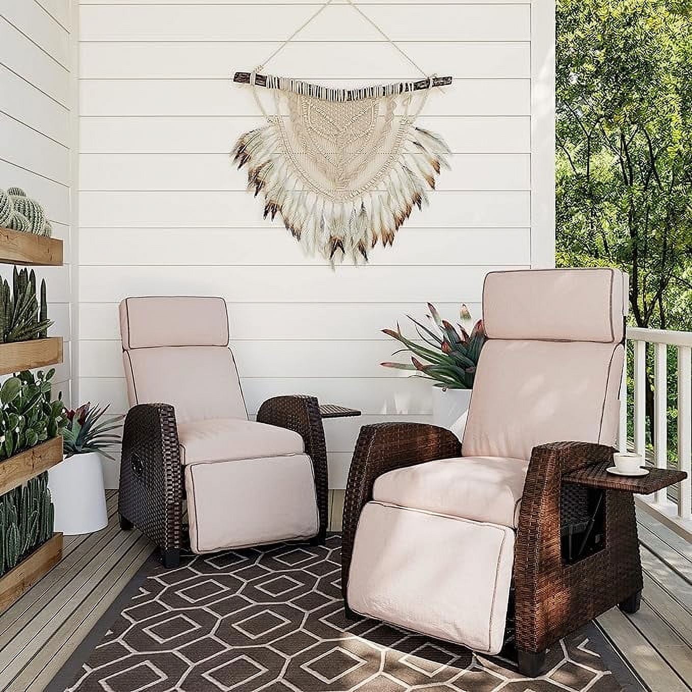 Carina Chairs and Trillia Table Resin Patio Set, Brown - Walmart.com