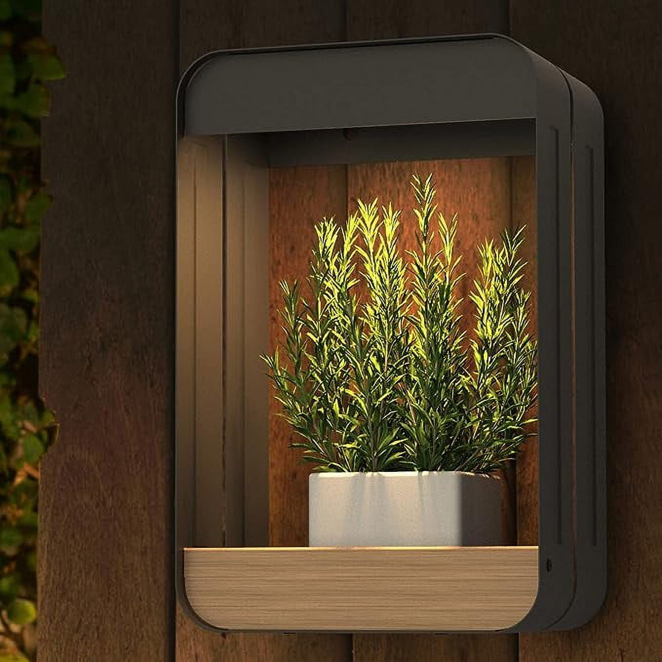 Grand Patio Outdoor Steel LED Solar Power Wall Sconce Shelf, Black, S ...