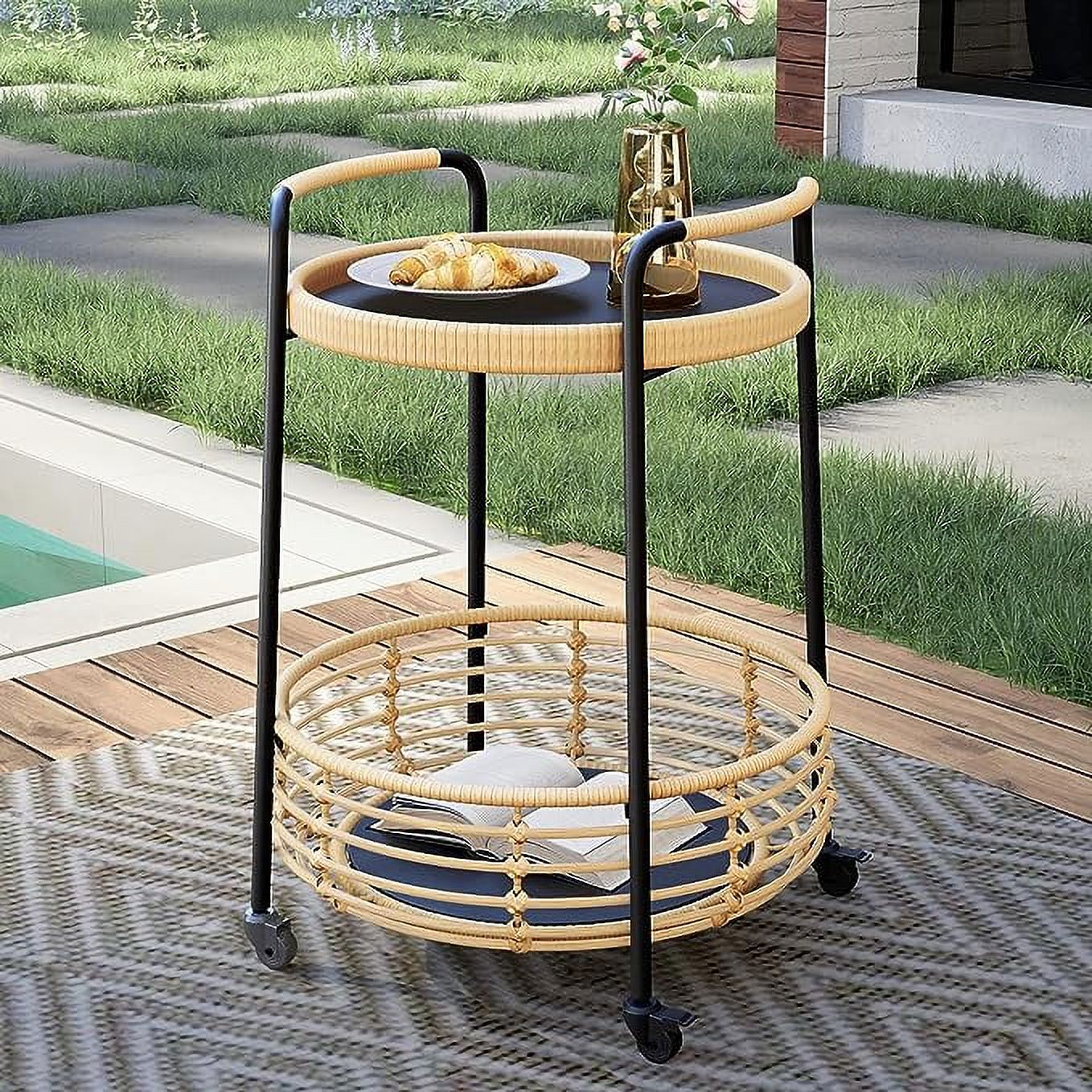 bali & pari Sumana Boho Side Table, 2-Tier, Natural - Walmart.com
