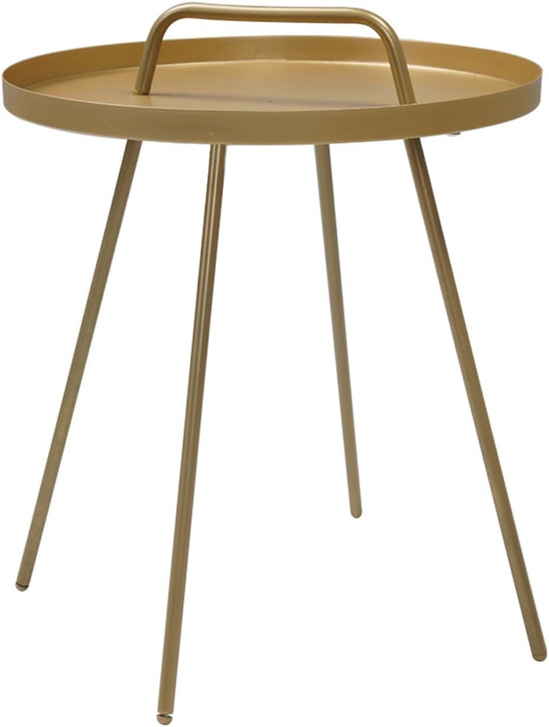 Grand Patio Round Coffee Side Table With Handle Small Steel End Table ...