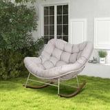 GRAND PATIO Outdoor Rocking Patio Chair, Powder-Coated Steel Frame ...