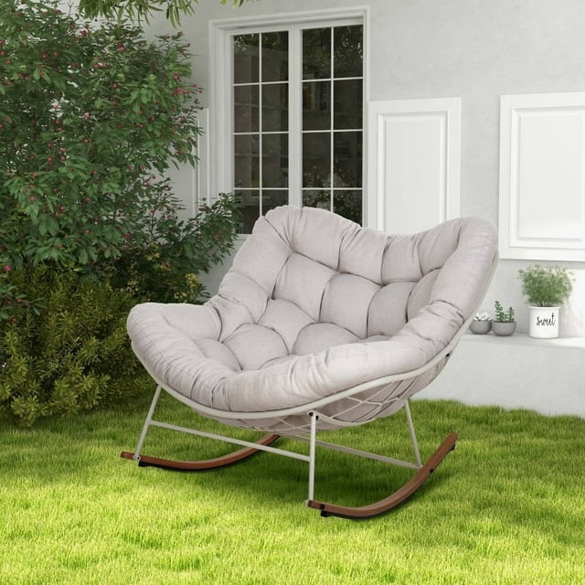Grand Patio Royal Rocking Chair, Indoor/Outdoor, Adult, Beige with ...