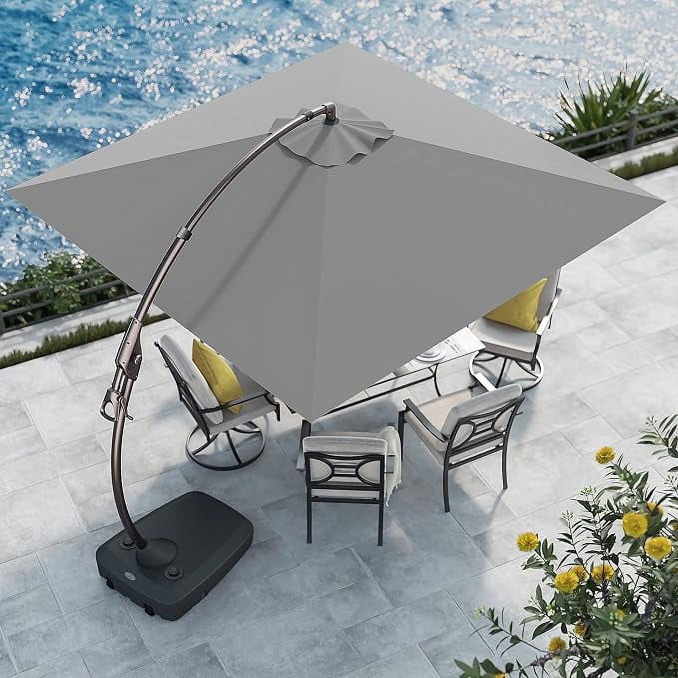 Grand Patio Sunbrella 10 ft Deluxe Napoli Aluminium Offset Umbrella ...