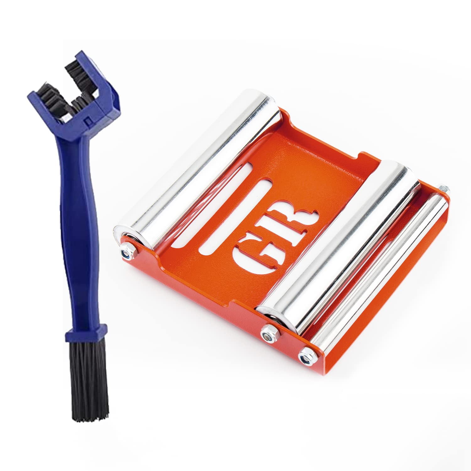 GrandPitstop BBROLLERM Orange Stainless Steel Wheel Roller Motorcycle ...