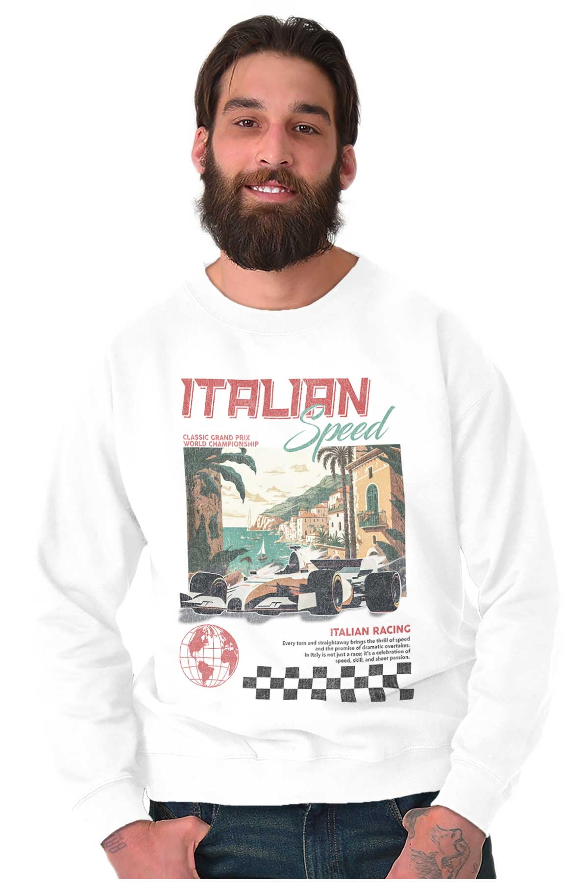 Grand Prix Italian Speed Racing Car Men's Crewneck Sweatshirt Brisco ...