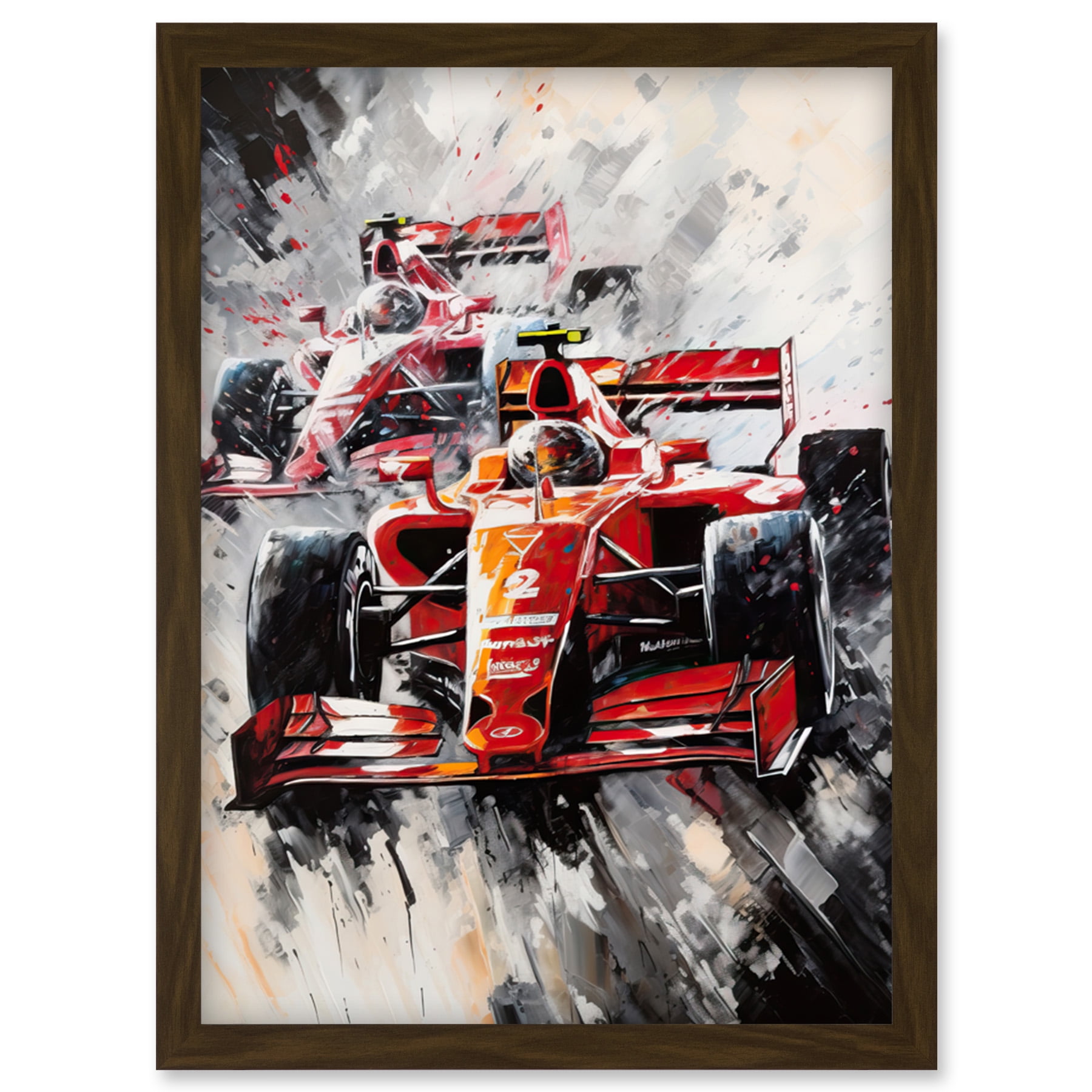 Grand Prix Track Circuit Cars Racing Paint Splat Artwork Framed Wall ...