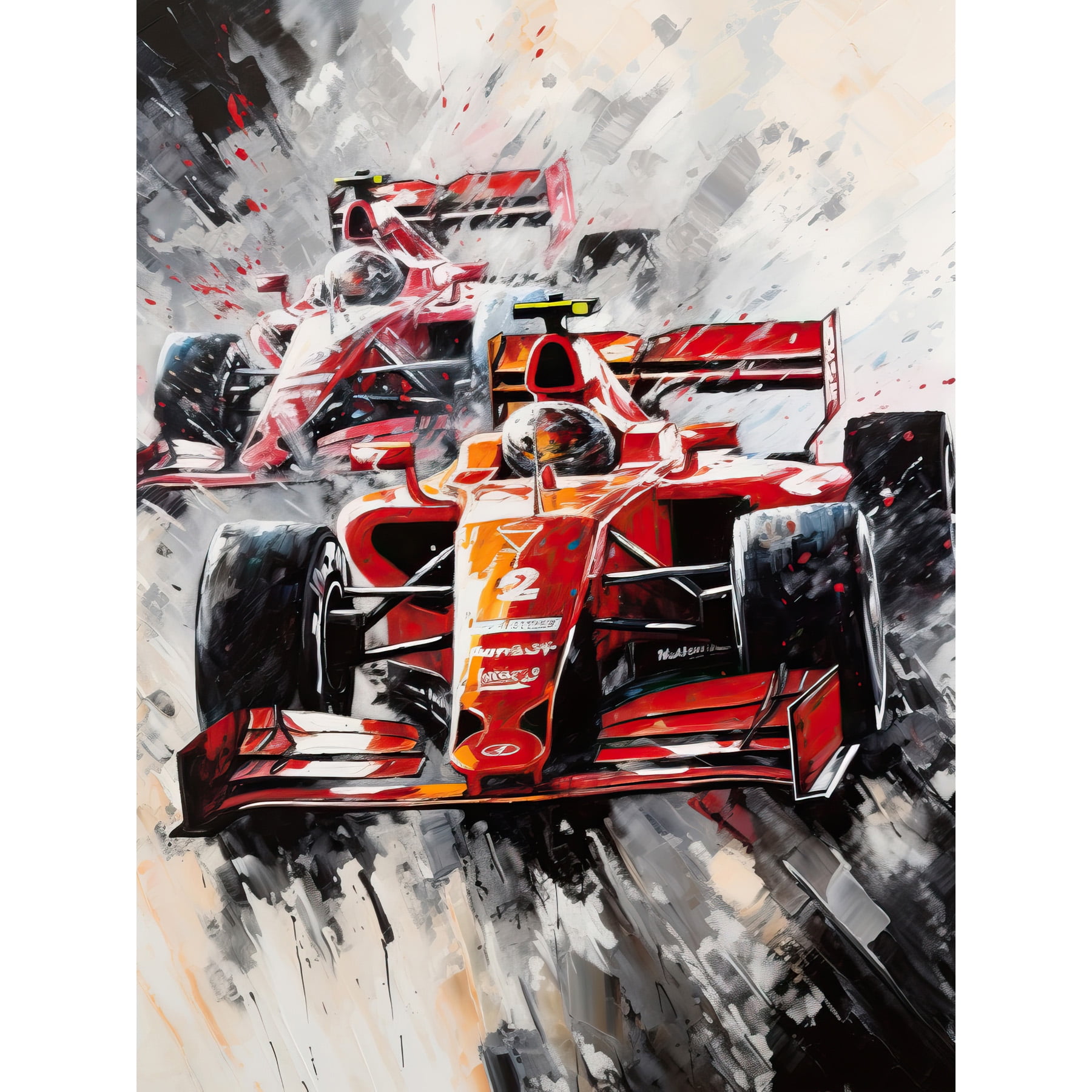 Grand Prix Track Circuit Cars Racing Paint Splat Extra Large XL Wall ...