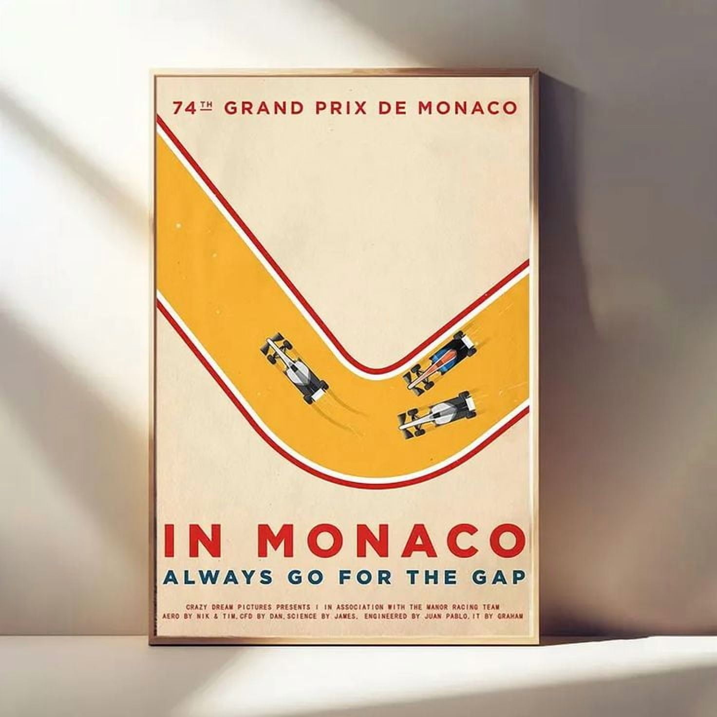 Grand Prix of Monaco Advertising Poster, Formula 1 Style Poster Size 24 ...