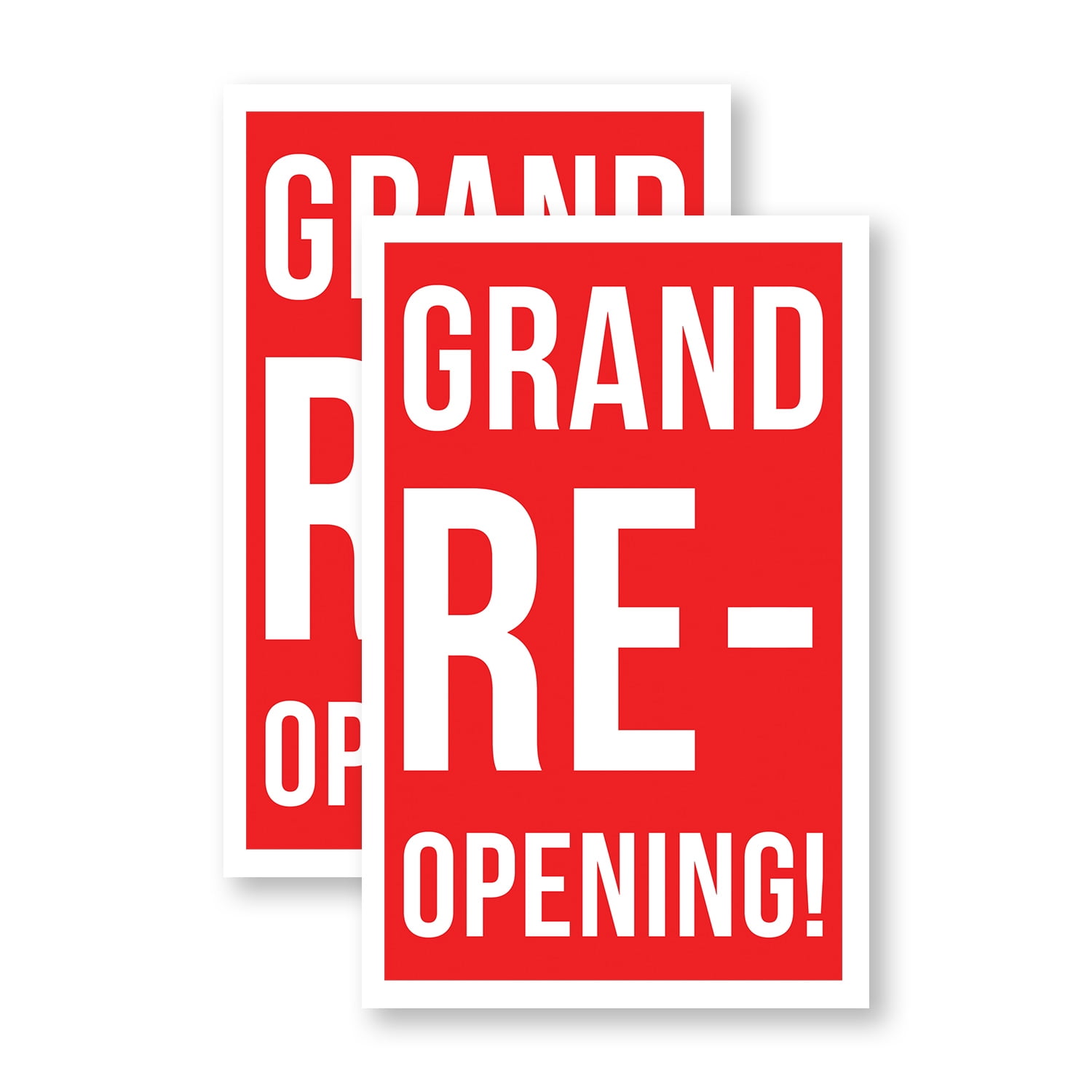 Grand Reopening (2-Pack) 24 Inch x 36 Inch Vinyl Decals | Sign Insert ...