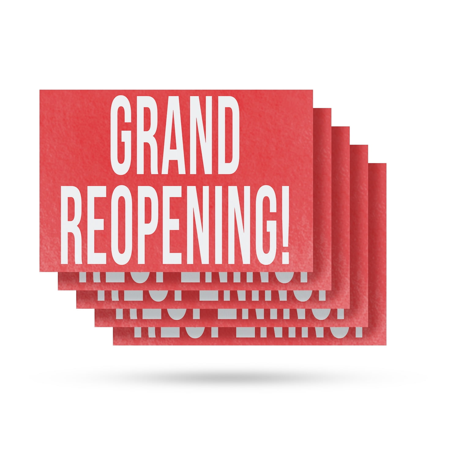 Grand Reopening Vinyl Decal 5 Pack of 12 Inch x 16 Inch Weatherproof ...