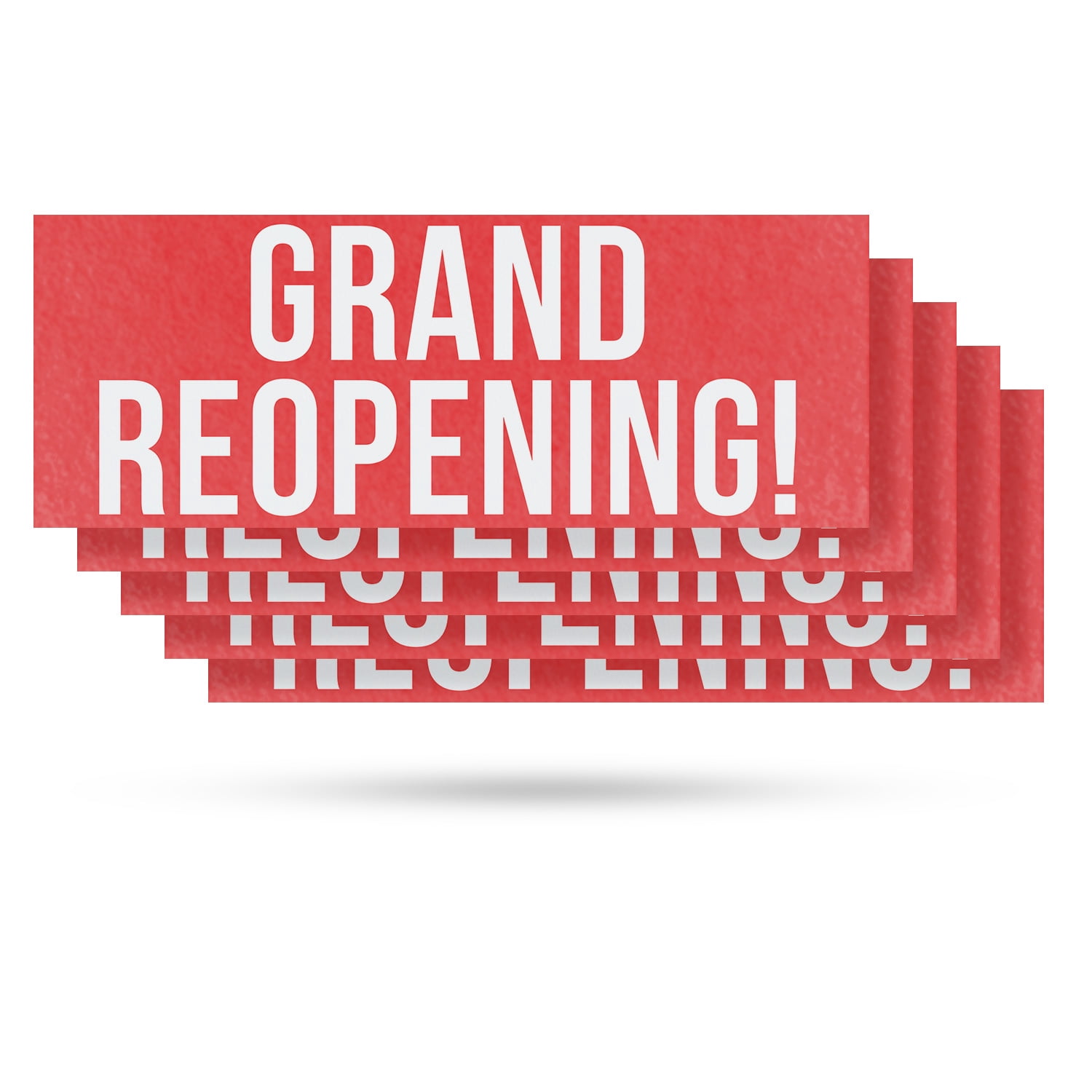 Grand Reopening Vinyl Decal 5 Pack of 24 Inch x 9 Inch Weatherproof ...