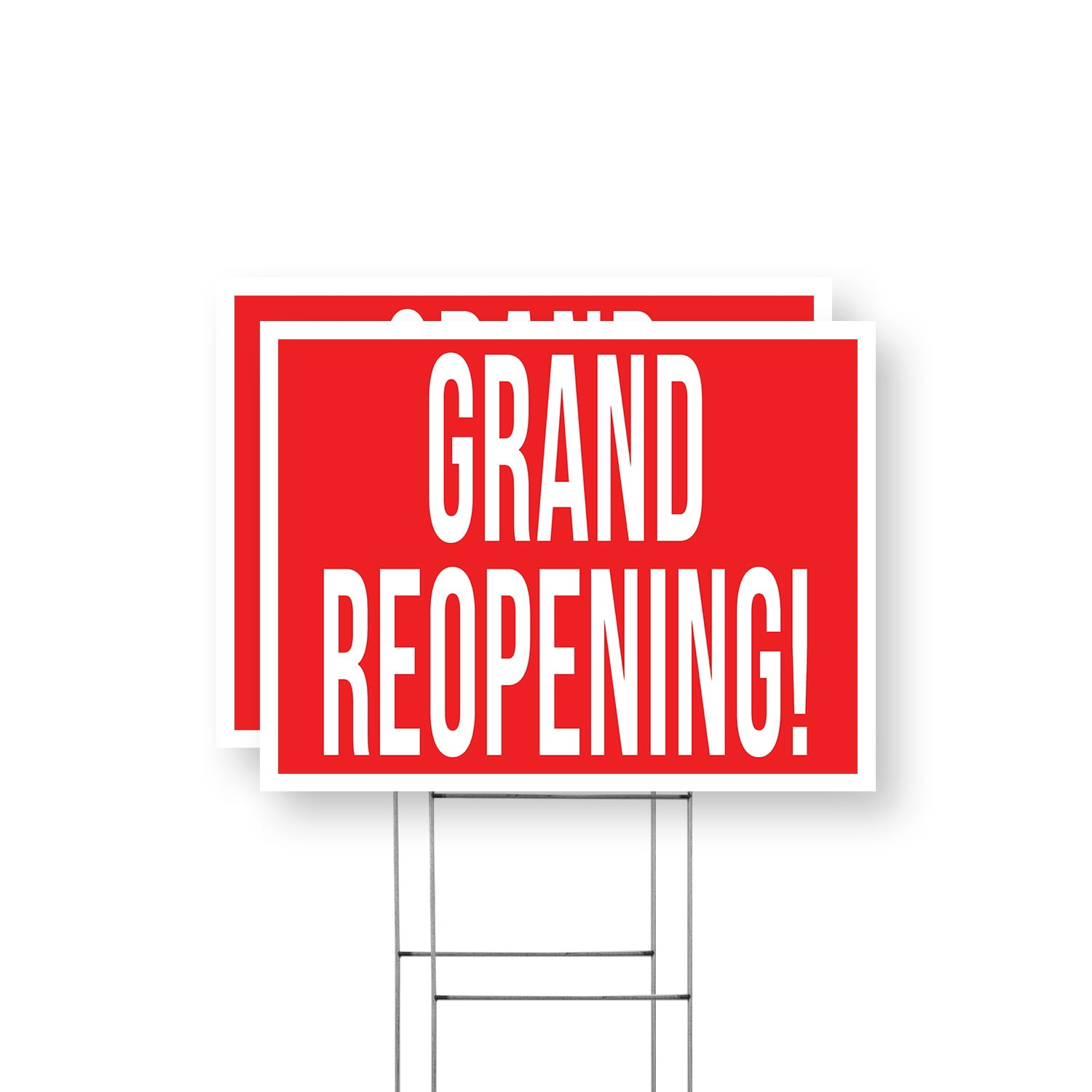 Grand Reopening Yard Sign 2 Pack of 18 Inch x 24 Inch Double Sided ...
