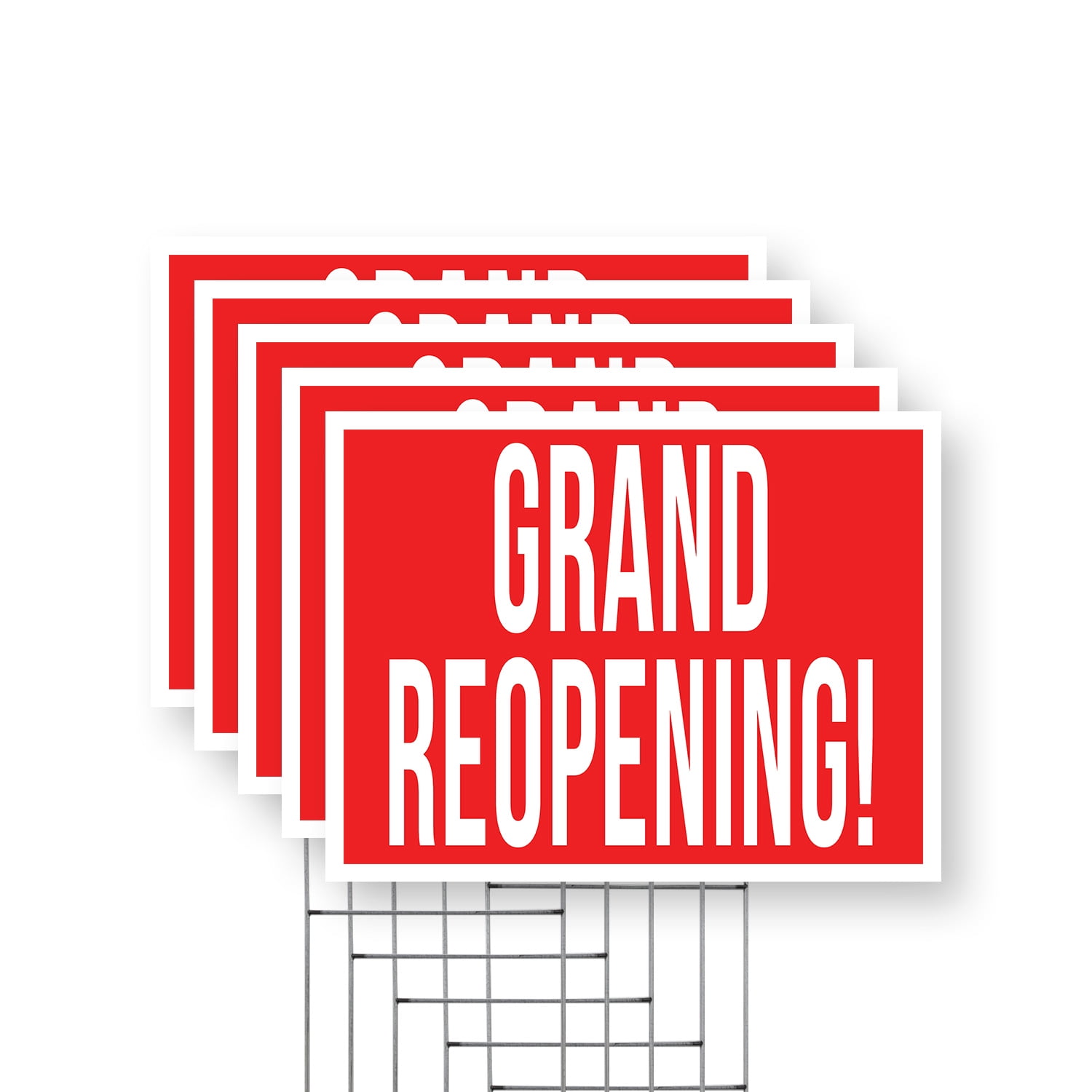 Grand Reopening Yard Sign 5 Pack of 12 Inch x 16 Inch Double Sided ...