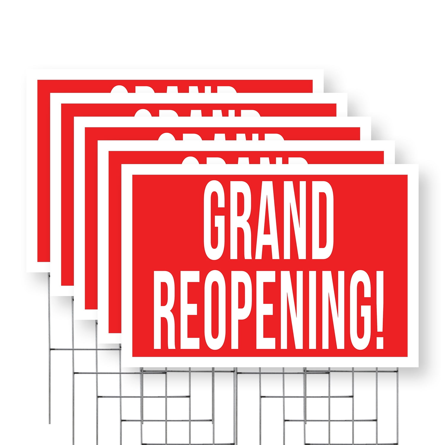 Grand Reopening Yard Sign 5 Pack of 24 Inch x 36 Inch Double Sided ...