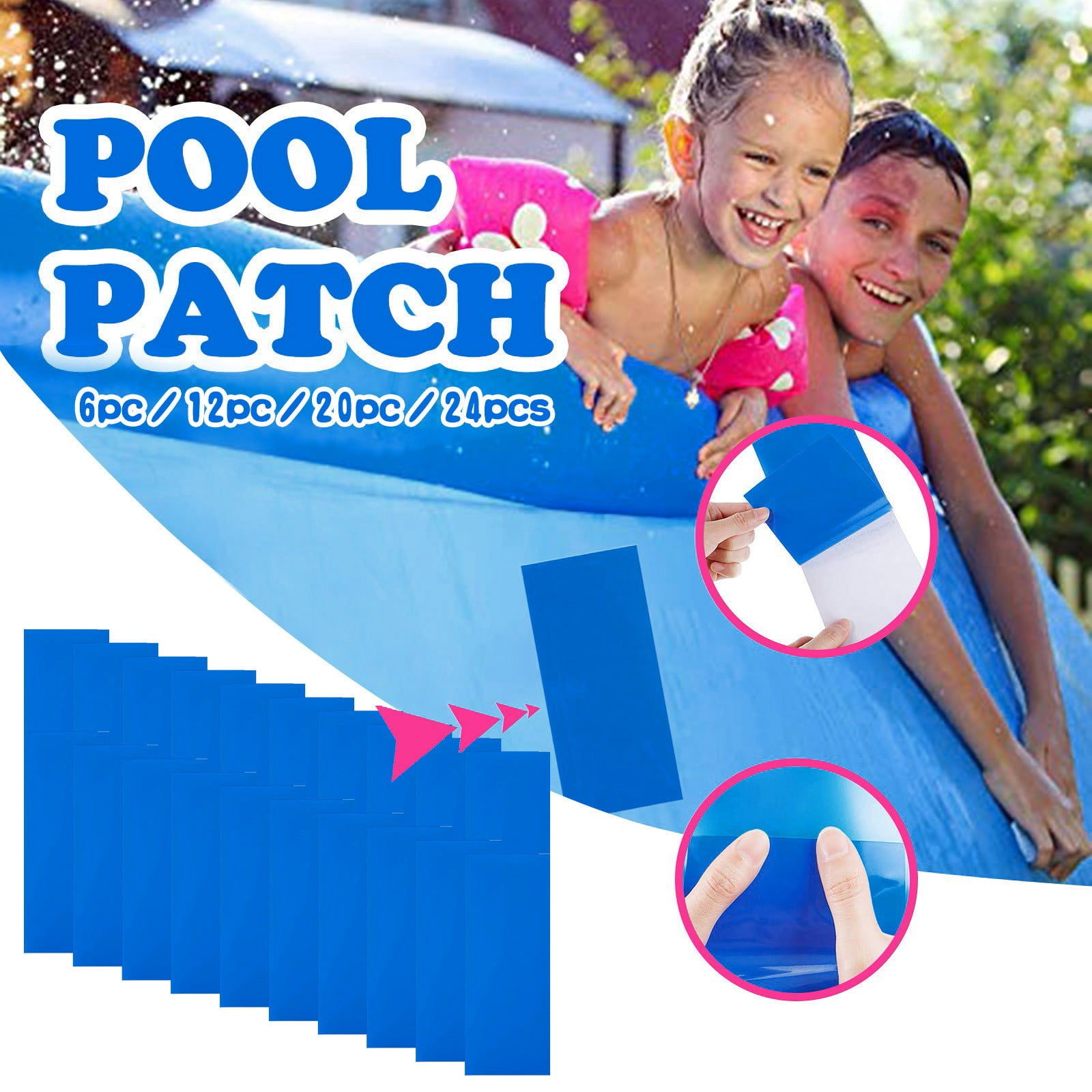Grand Sale!6Pcs Vinyl Pool Repair Patch Kit Large Self-Adhesive PVC ...