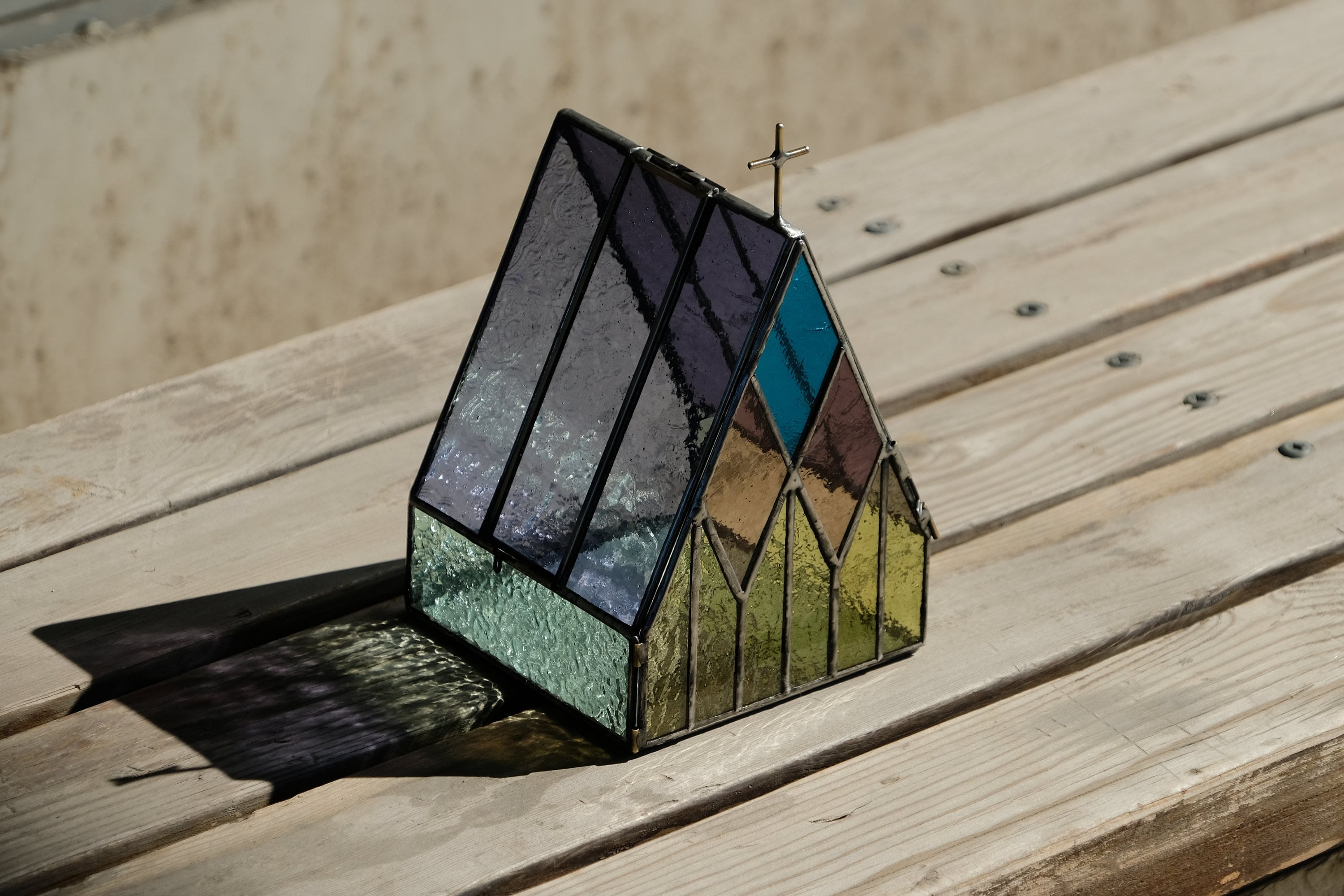 Grand Sanctuary - Stained Glass Tea Light Glass Candle Holder Jesus ...