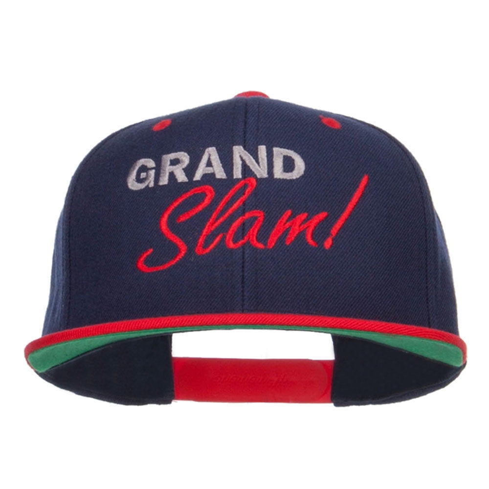Grand Slam Embroidered Snapback Cap - Navy Red OSFM - Walmart.com