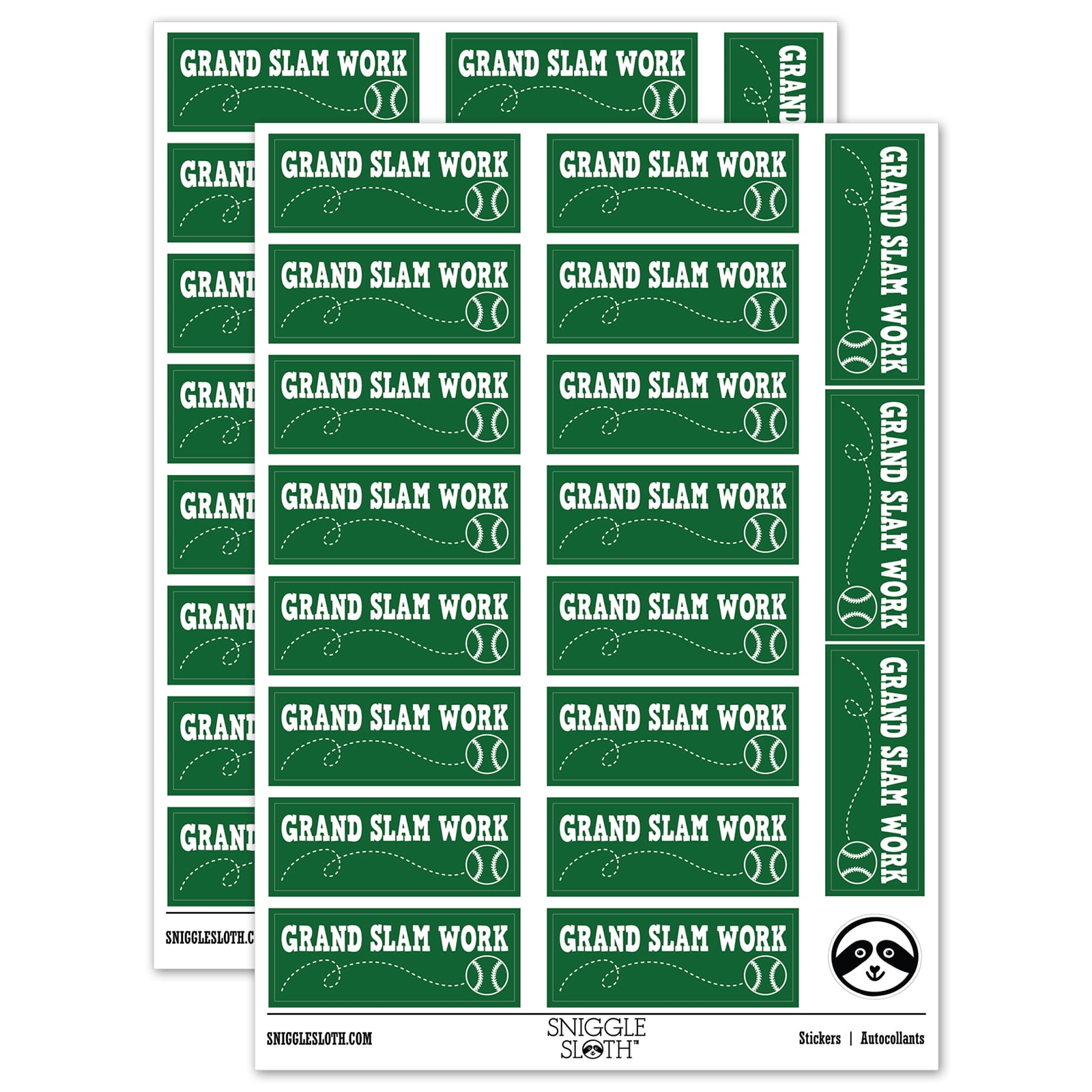 Grand Slam Work Baseball Teacher Student School Sticker Set - Dark ...