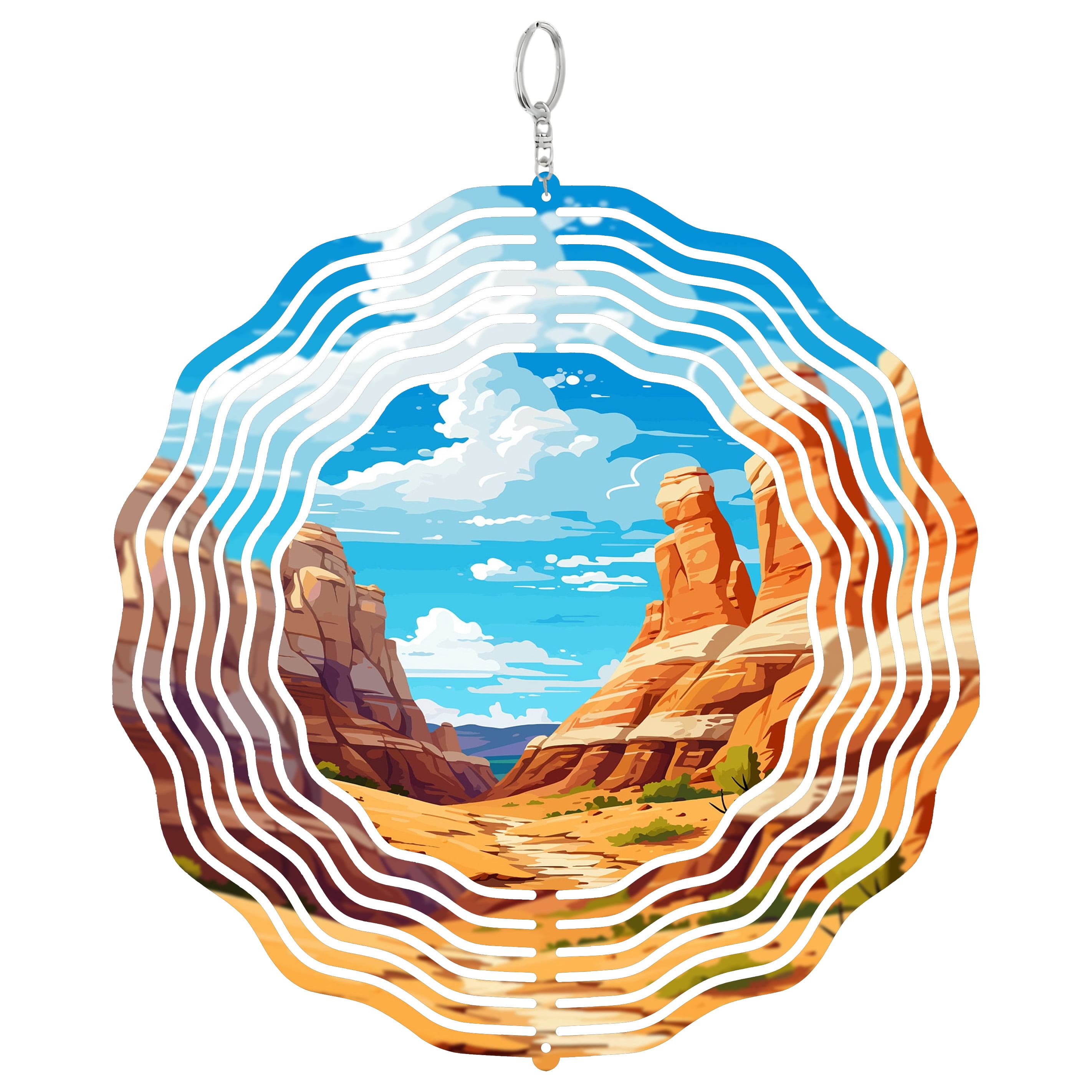 Grand Staircase Utah Canyons 3D Wind Spinner Metal Laser Cut Hanging ...