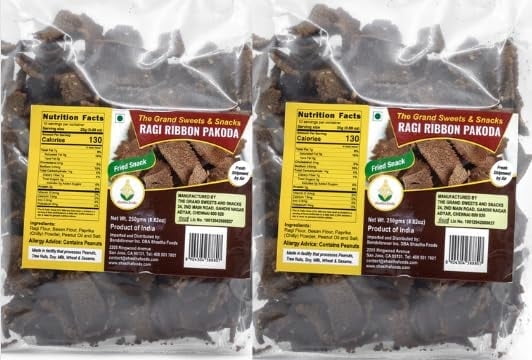 Grand Sweets and Snacks (GSS) Ragi (Finger Millet) Ribbon Pakoda (Pack ...