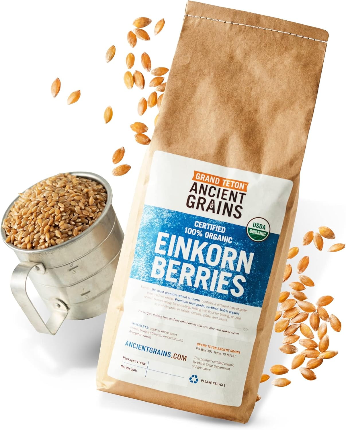 Grand Teton Ancient Grains - 100% Organic Einkorn Berries, Premium Food ...