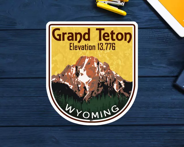 Grand Teton Decal Sticker Wyoming Tetons National Park Hiking Phone ...