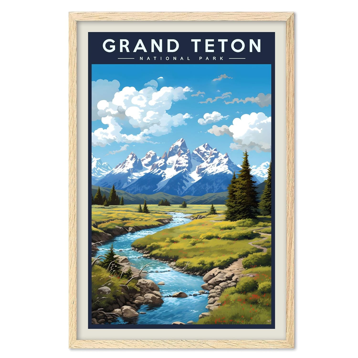Eastern Print Grand Teton National Park Poster, National Park Posters, Vintage Travel Posters ...